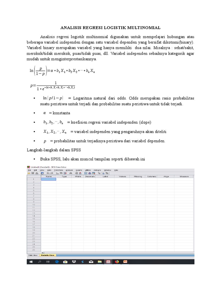 Bahan Ajar Tentang Regresi Logistik | PDF | Pengelolaan Keuangan & Uang ...