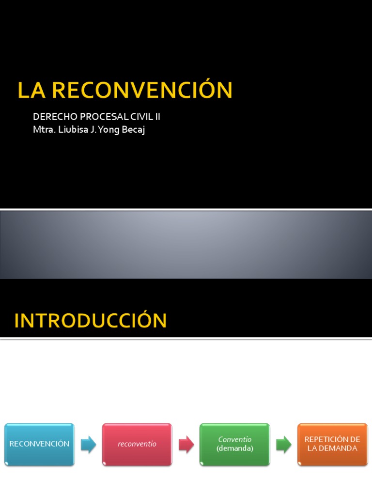 La Reconvención | PDF | Demanda judicial | Ley procesal