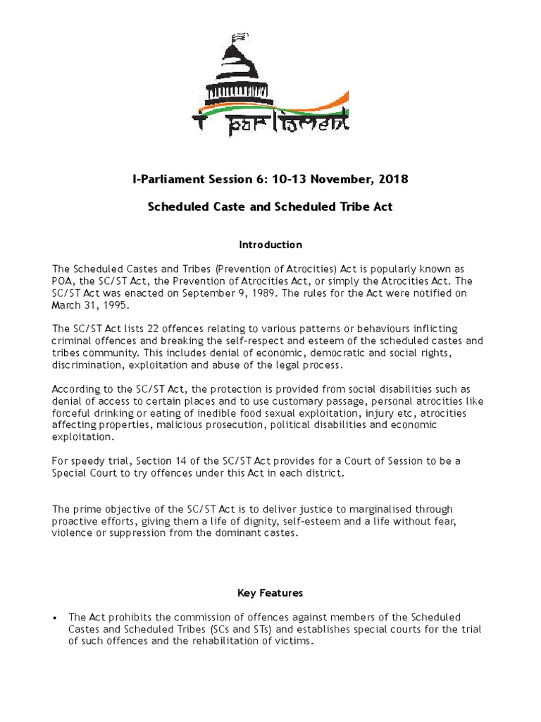 SC ST Act | PDF | Public Sphere | Human Rights