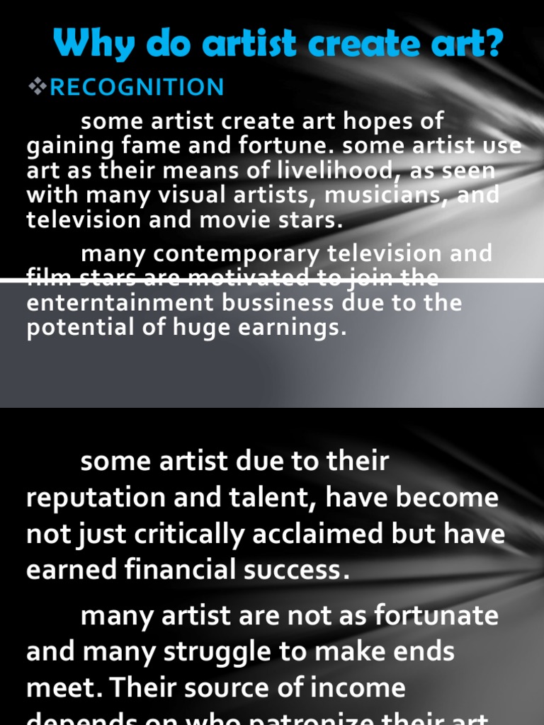 Why Do Artist Create Art G12 | PDF | Cognition | Psychological Concepts
