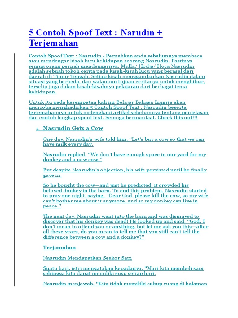 5 Contoh Spoof Text | PDF