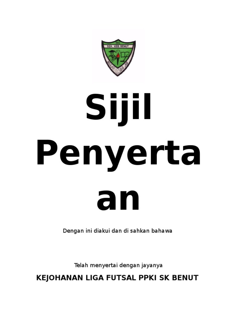 Sijil Penyertaan Futsal | PDF