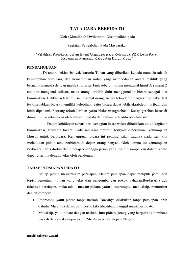 Tata Cara Membuat Pidato 1 | PDF