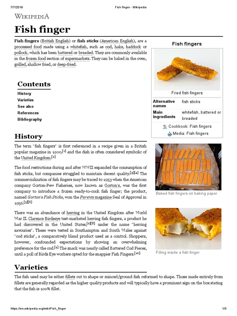 Fish Finger | PDF | Convenience Food | Food And Drink