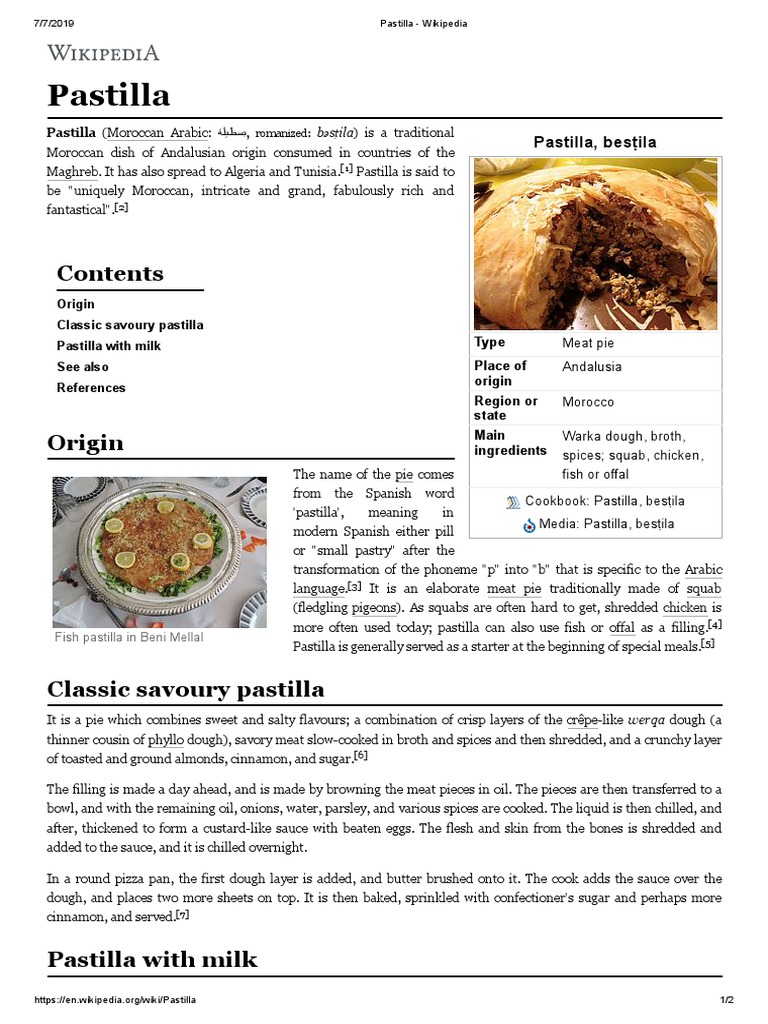 Pastilla | PDF | European Cuisine | Regional & Ethnic Food