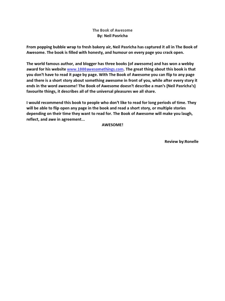 The Book of Awesome | PDF