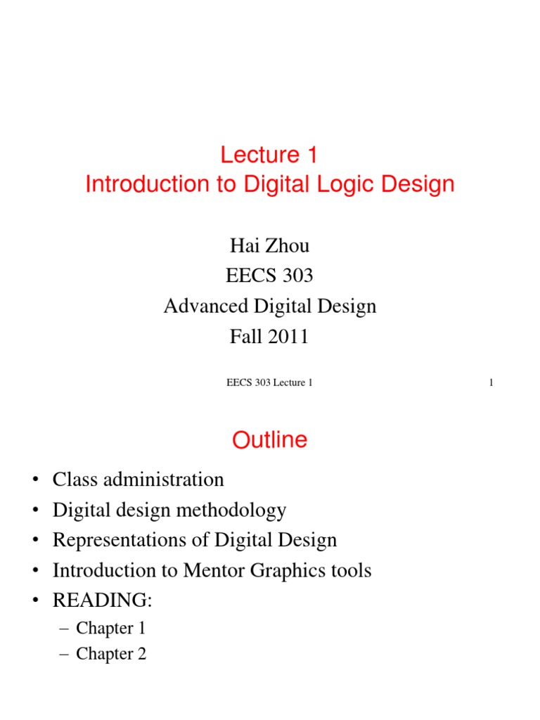 Introduction To Digital Logic Design | PDF | Logic Gate | Logic Synthesis