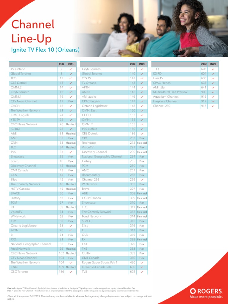 Rogers Ignite Flex 10 Channel List | PDF | News Broadcasting | Broadcasting
