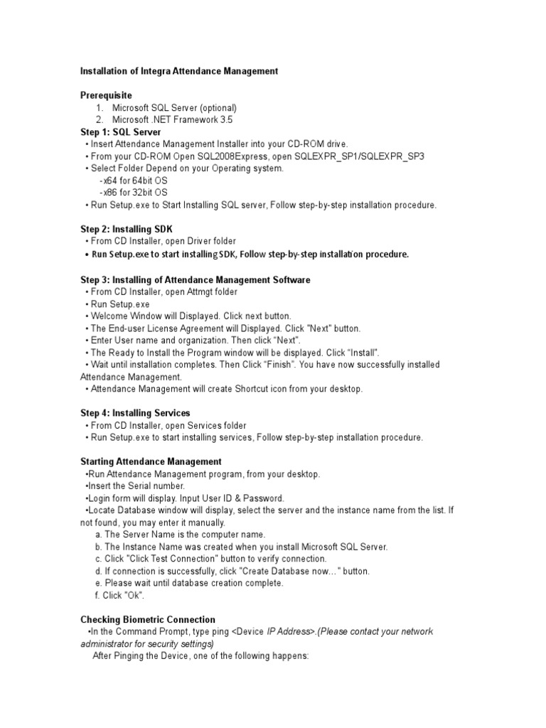 Installation of Attendance Management | PDF | Operating System ...