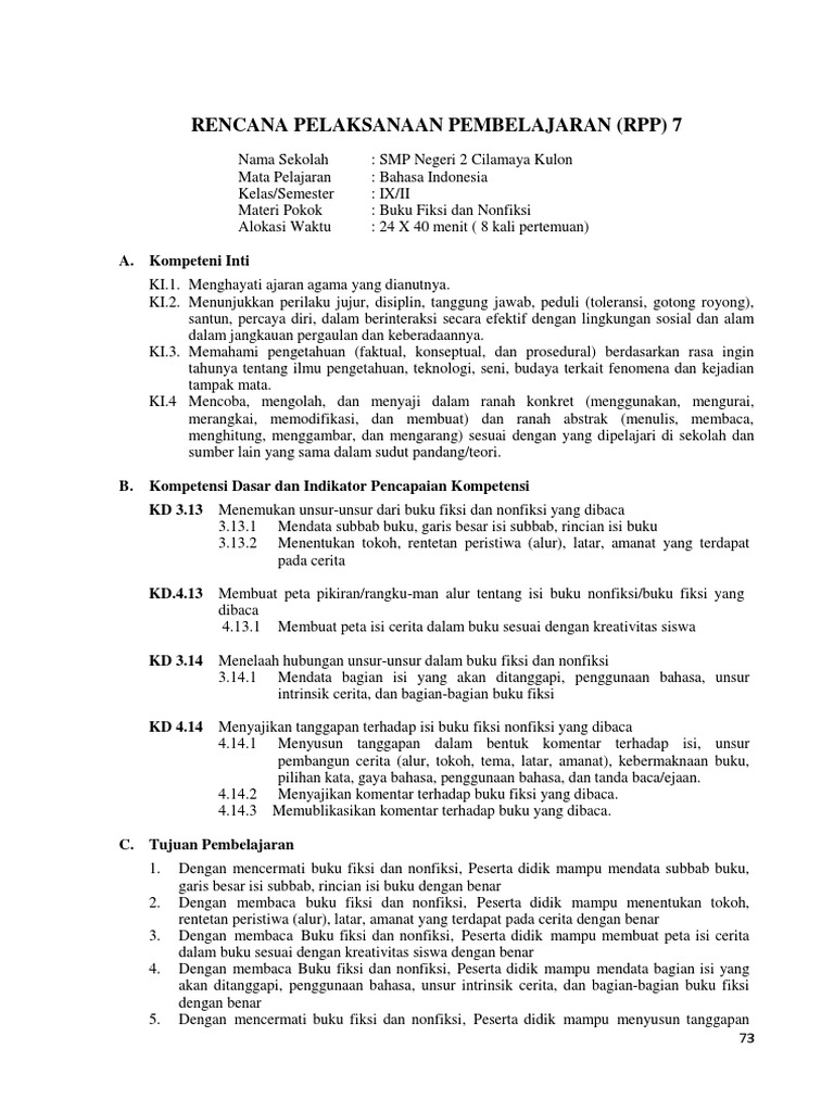 RPP 9 7. Literasi | PDF