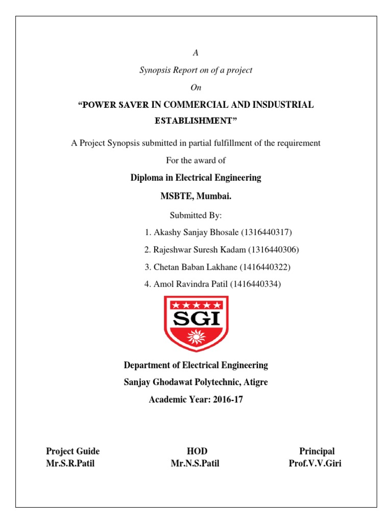 My Synopsis First Page | PDF | Science & Mathematics