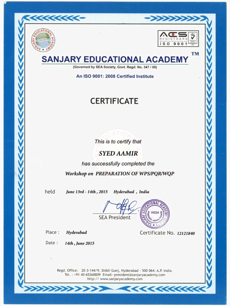 WPS Certificate | PDF