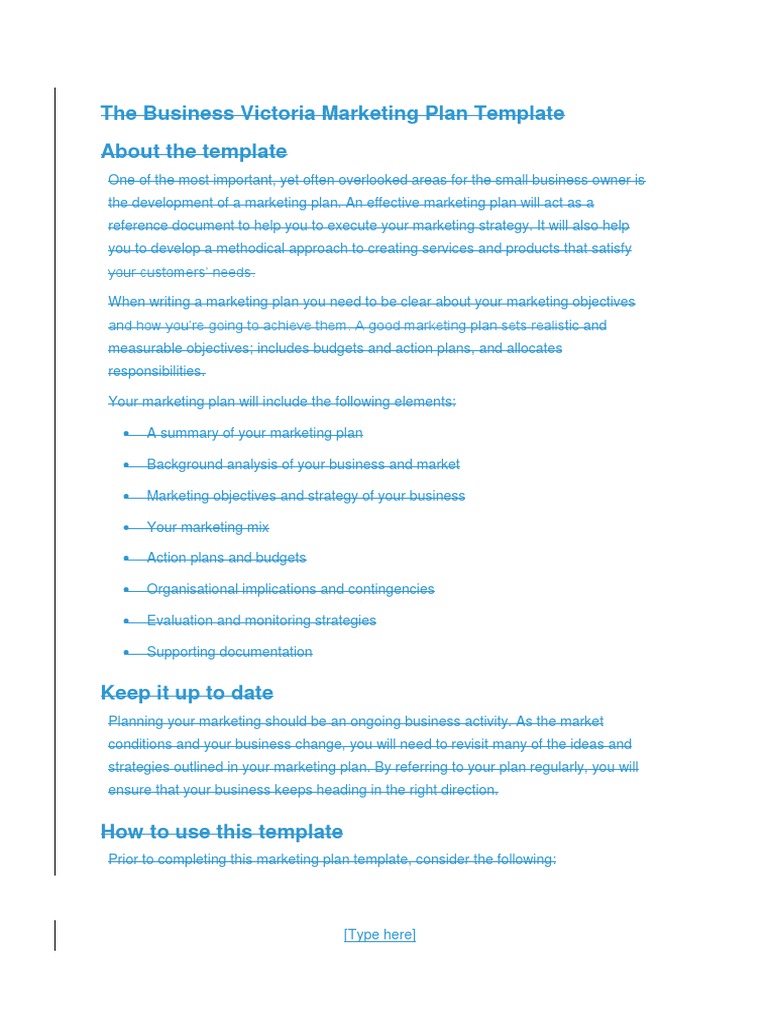 Marketing Plan Template | PDF | Sales | Marketing