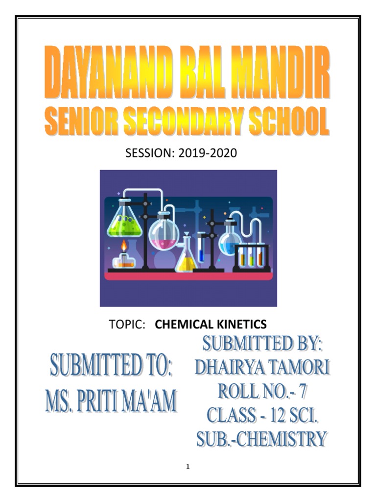 Chemical Kinetics Project of Class 12th | PDF | Reaction Rate ...