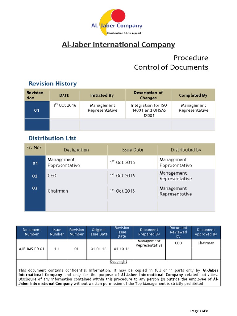 Control of Documents | PDF | International Organization For ...