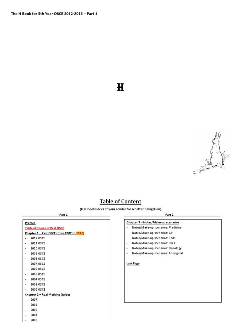 !THe H Book For 5th Year OSCE - Part 1 PDF | PDF | Wound | Chronic ...