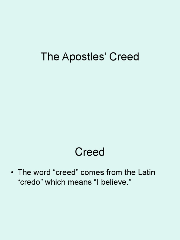 Understanding the Apostles' Creed | PDF | God The Father | Baptism