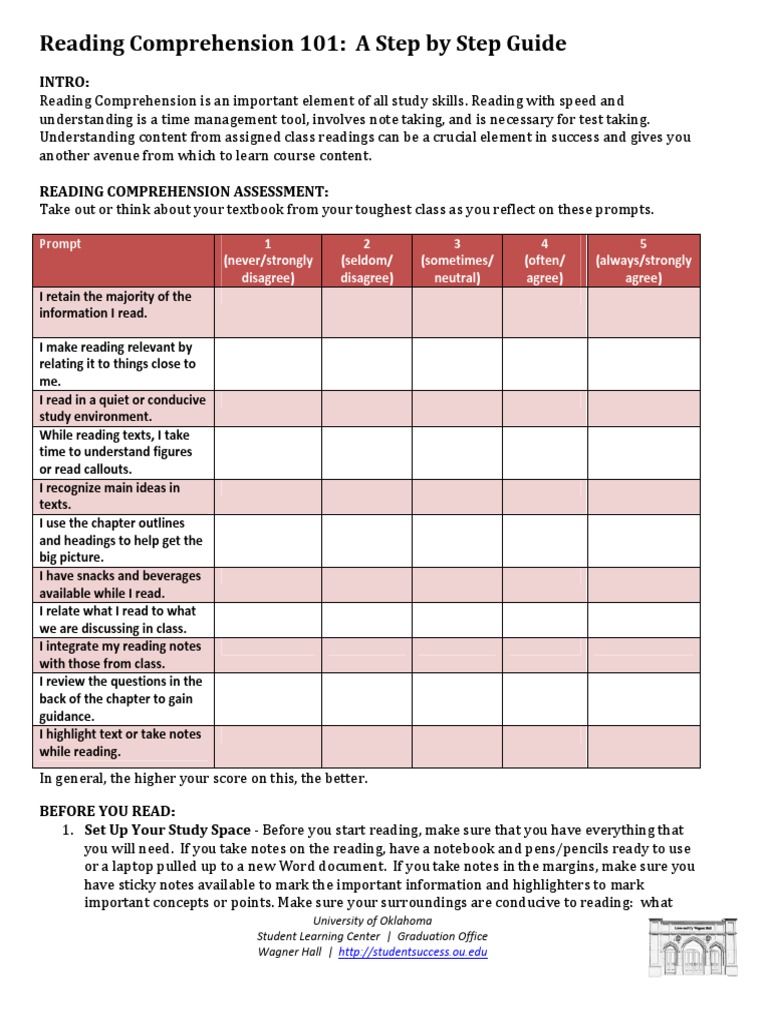 Reading Comprehension Strategies Guide | PDF | Reading Comprehension ...