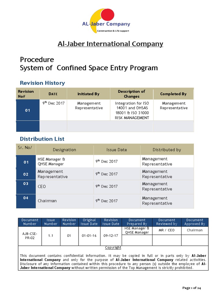 Confined Space Entry Program | Ventilation (Architecture) | Safety