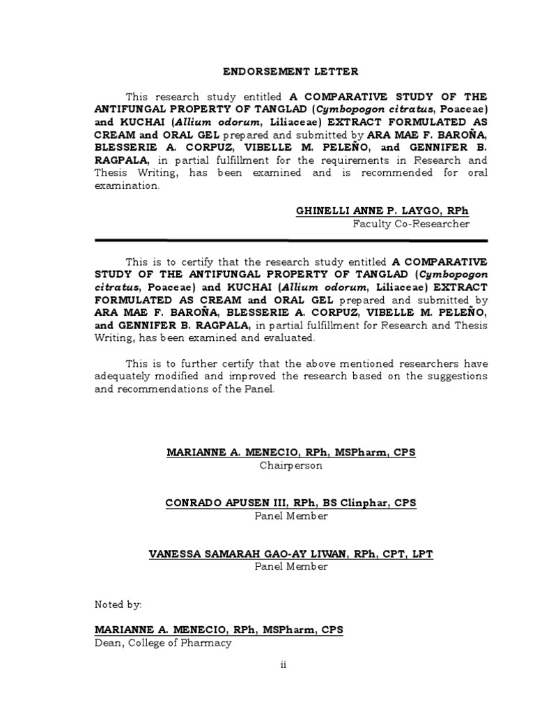 Endorsement & Approval Sheet | PDF | Thesis | Vocational Education