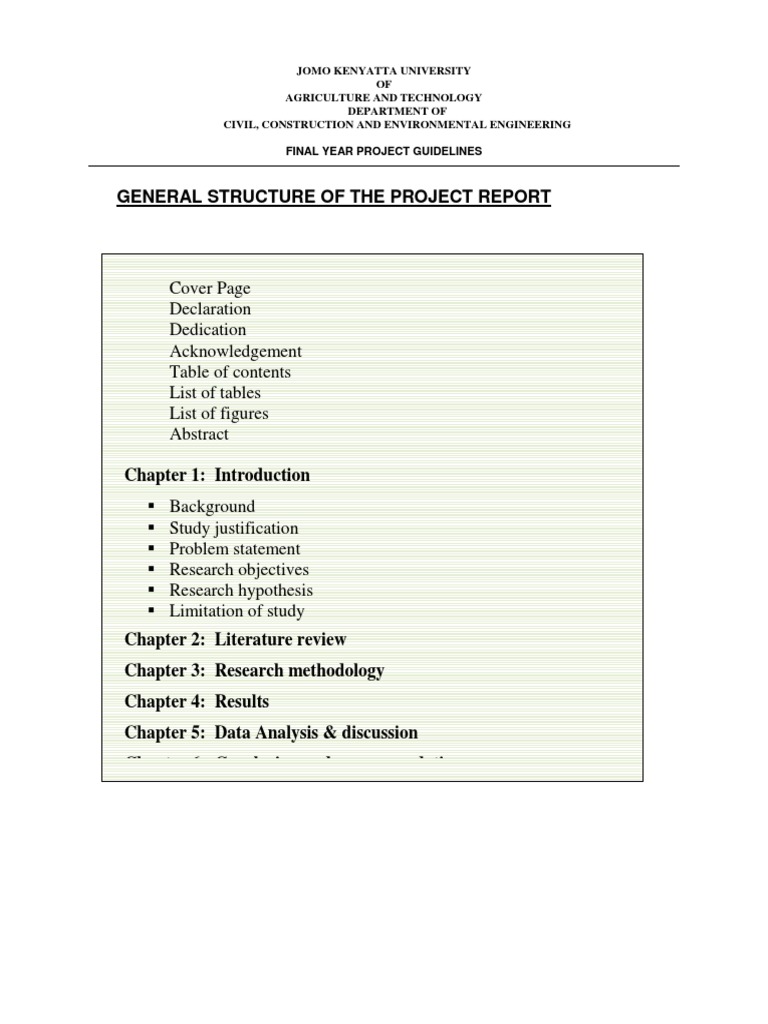 Guidelines For 5th Year FINAL Project Report Format July 2019-1 | PDF ...