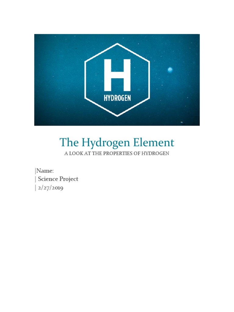 The Hydrogen Element | PDF | Hydrogen | Molecules