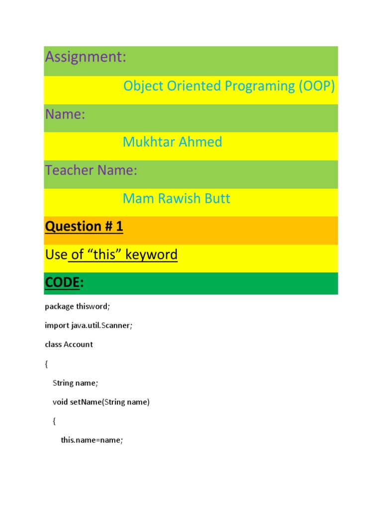 OOP Assignment | PDF | Inheritance (Object Oriented Programming ... OOP Assignment | PDF | Inheritance (Object Oriented Programming ...