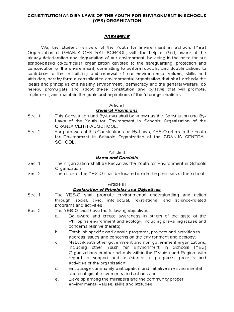 Yes-O Constitution & by Laws | PDF | Constitutional Amendment | Impeachment