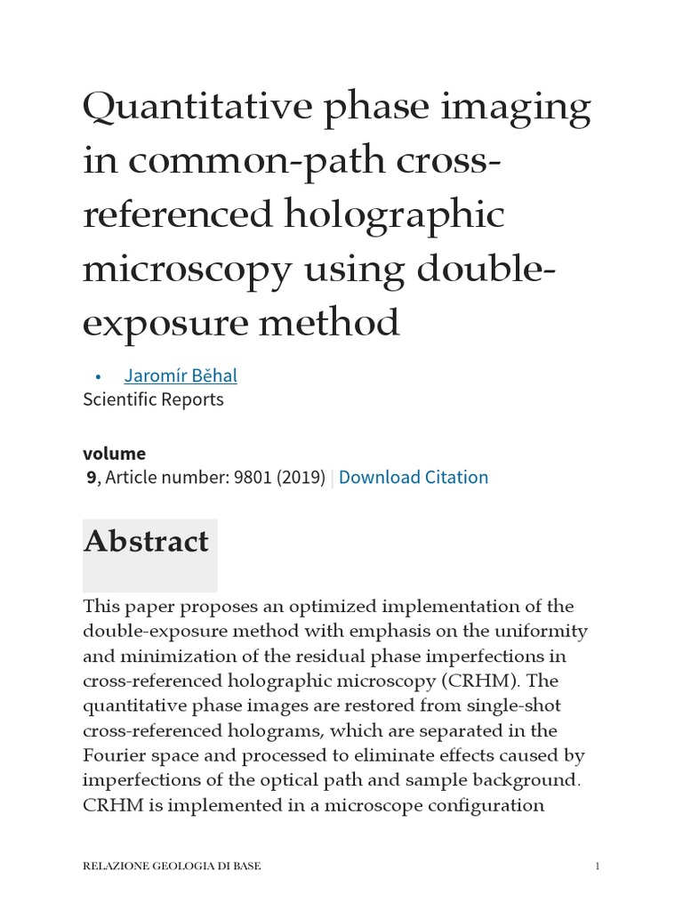 Quantitative Phase Imaging in Common-Path Cross-Referenced Holographic ...