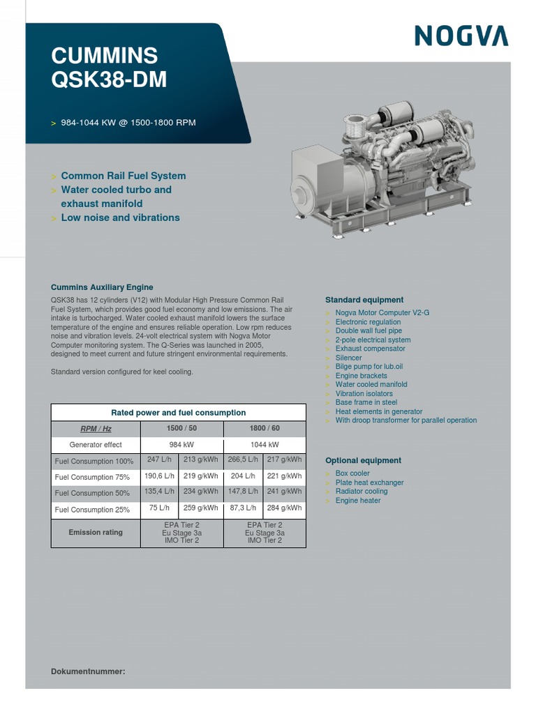 Cummins QSK38-DM | PDF | Engines | Turbocharger