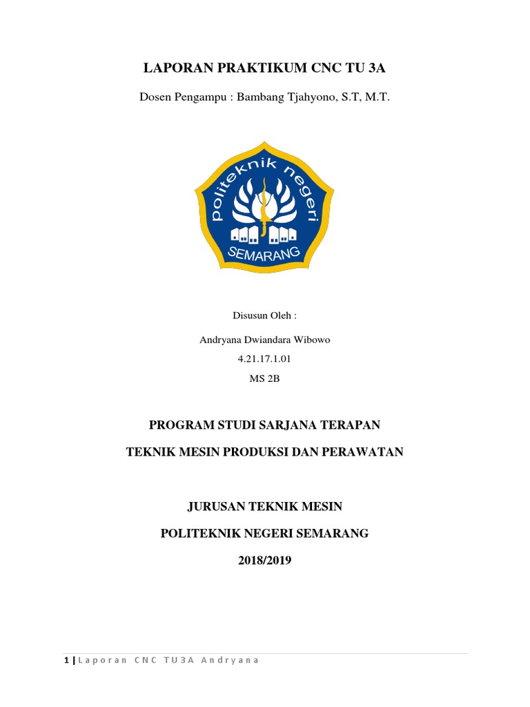 Laporan Praktikum CNC Tu 3a | PDF | Komputer