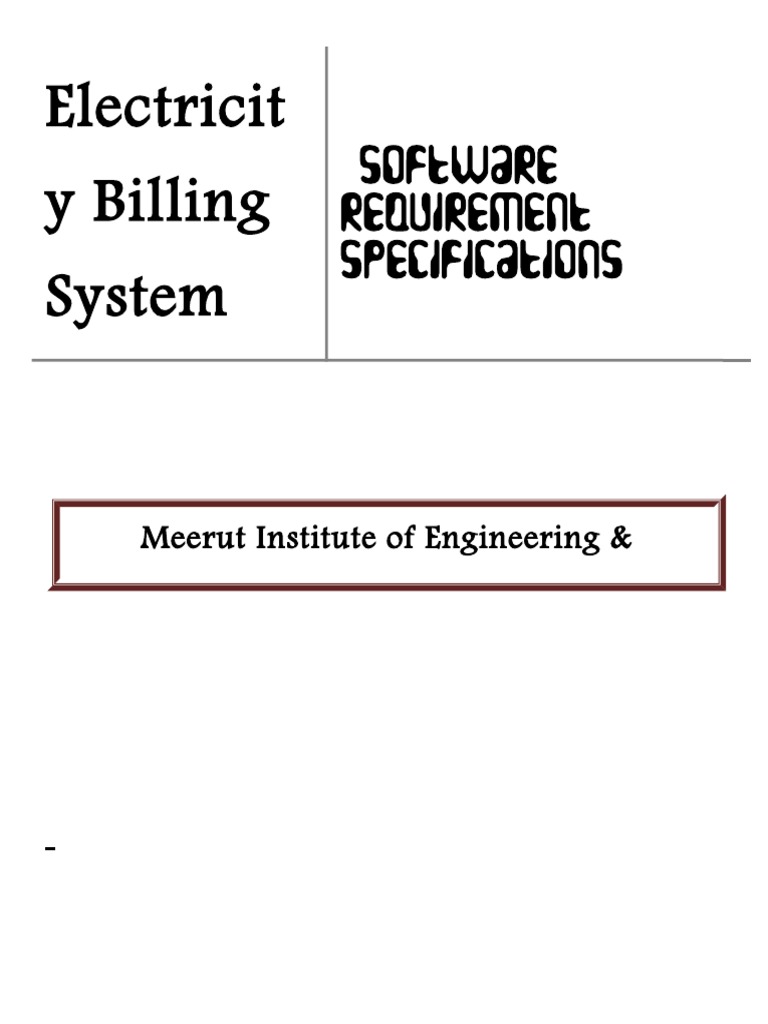 Electricit y Billing System: Software Requirement Specifications | PDF | Databases | Microsoft ...
