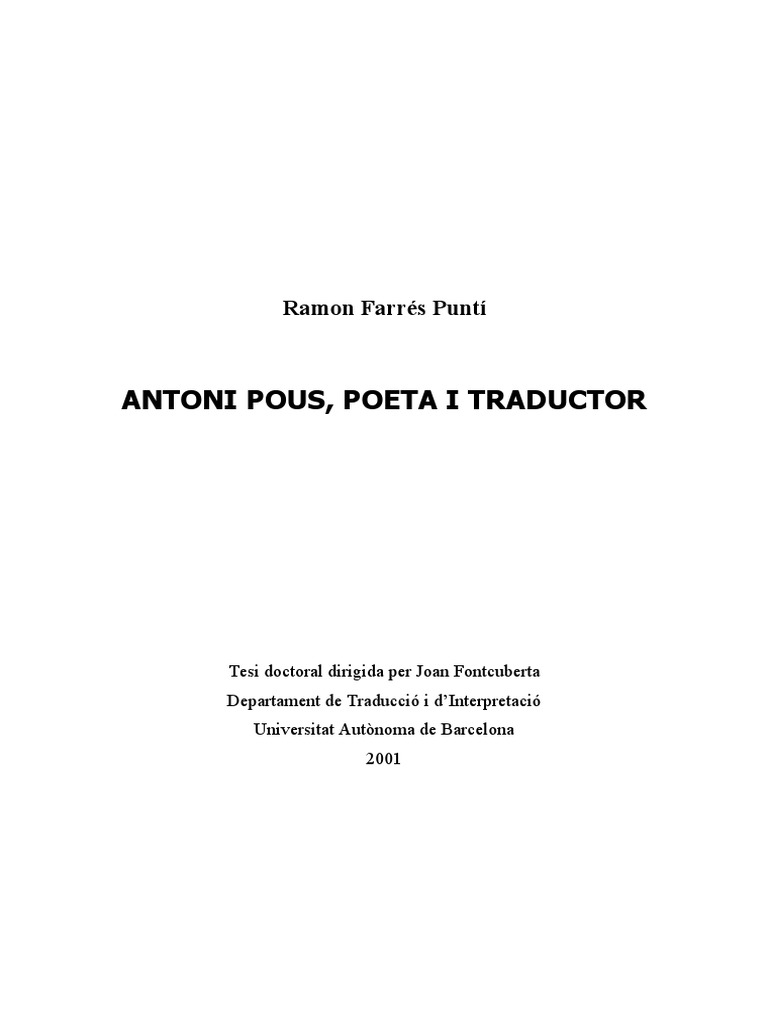 Antoni Pous | PDF