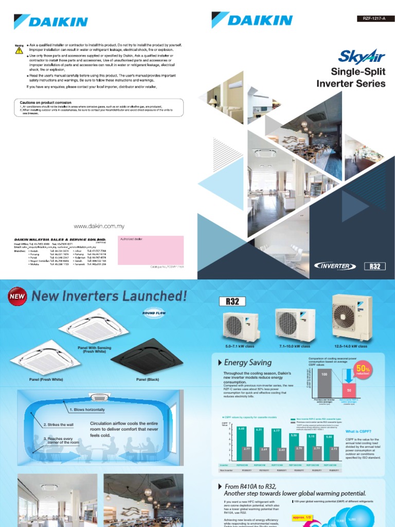Daikin SkyAir R32 | PDF | Air Conditioning | Heating, Ventilating, And ...