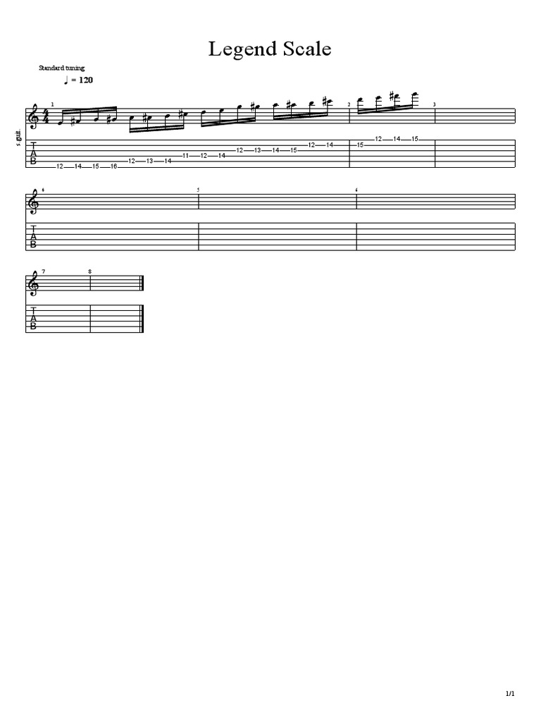 Legend Scale: Standard Tuning | PDF