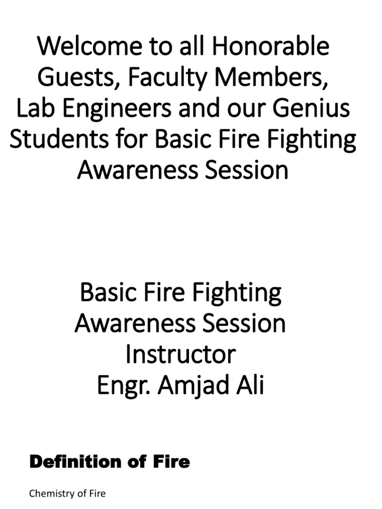 Fire Fighting and Safety Awareness | PDF | Fires | Combustion