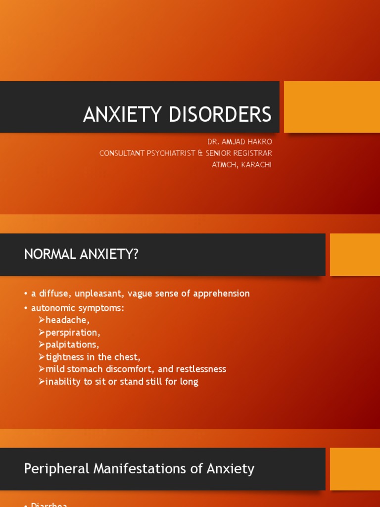 ANXIETY Disorders Final Year | PDF | Anxiety Disorder | Phobia