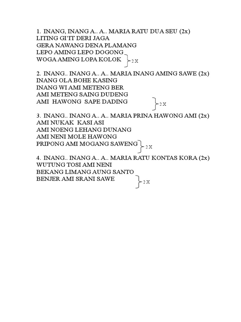 Lagu Maria Bahasa Sikka | PDF