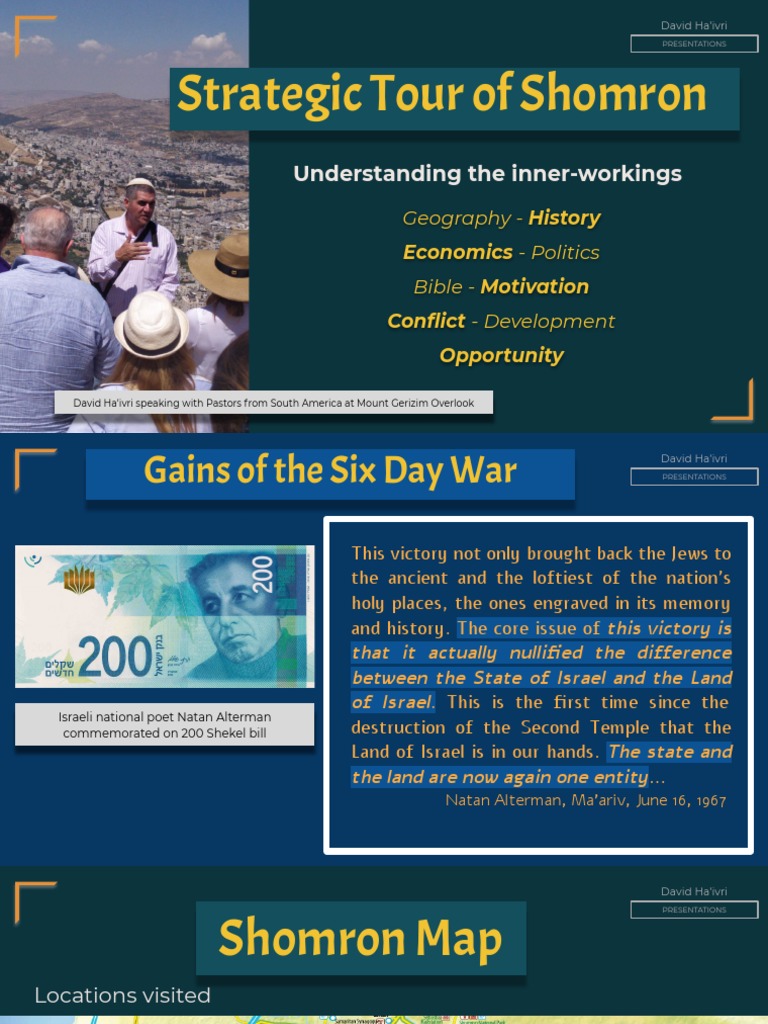 Shomron Tour Overview by David Ha'Ivri | PDF | Israelites | Samaritans