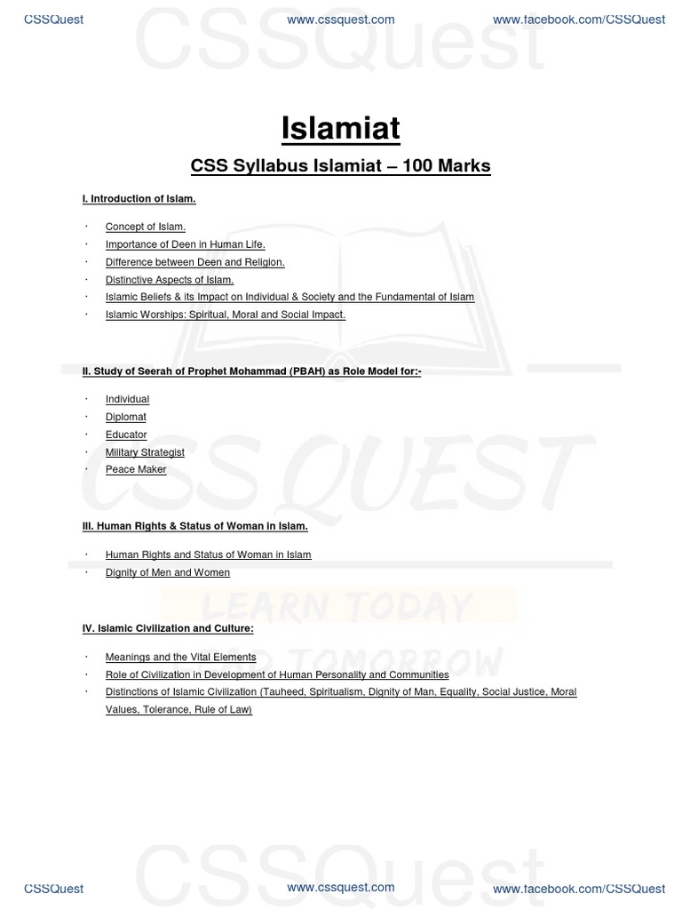 Islamiat Syllabus | PDF | Islamism | Justice