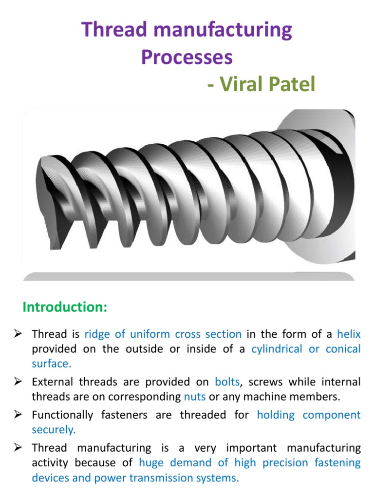 Thread Manufacturing Processes PDF | PDF | Grinding (Abrasive Cutting ...