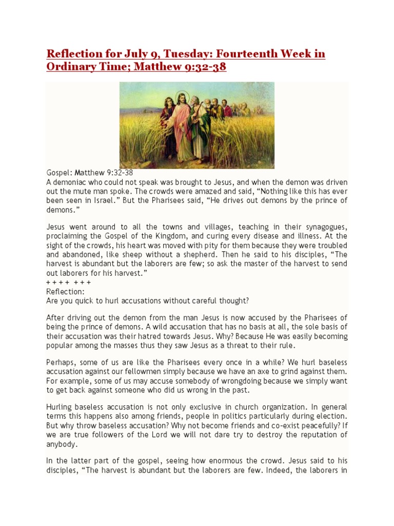 Reflection For July 9 | PDF