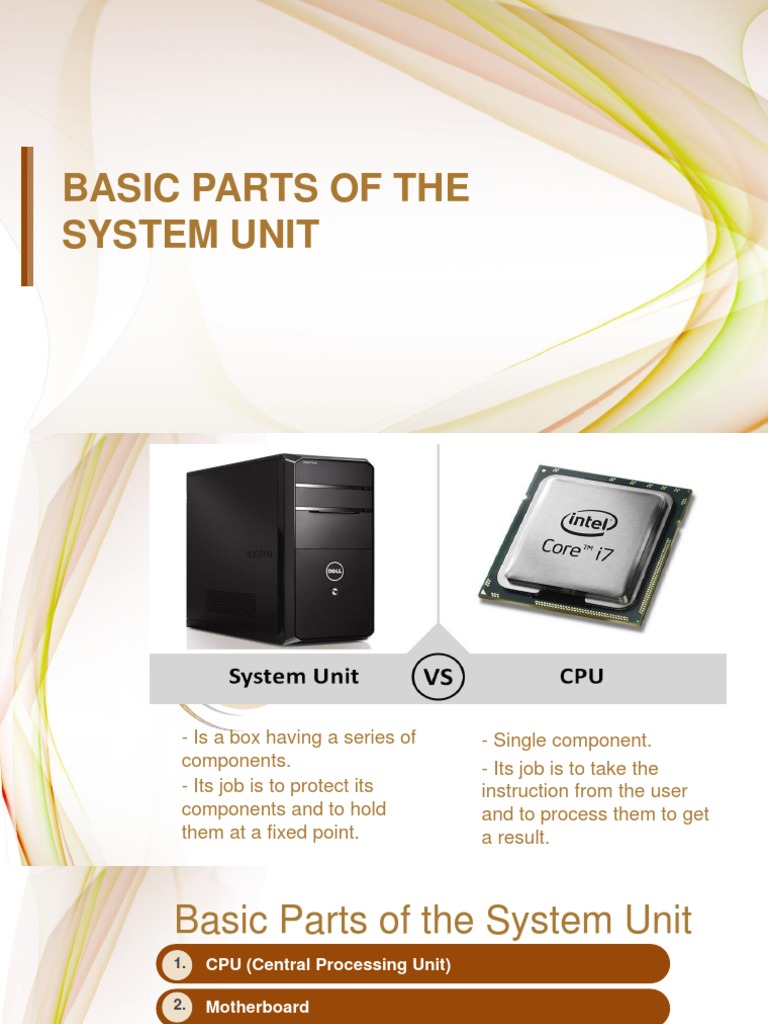 Parts of The System Unit | PDF | Computers