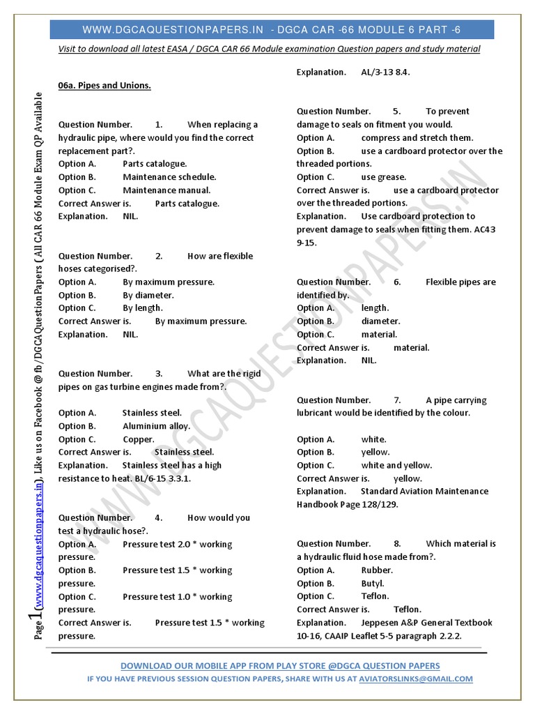 Dgca Question Paper | PDF | Bearing (Mechanical) | Pipe (Fluid Conveyance)