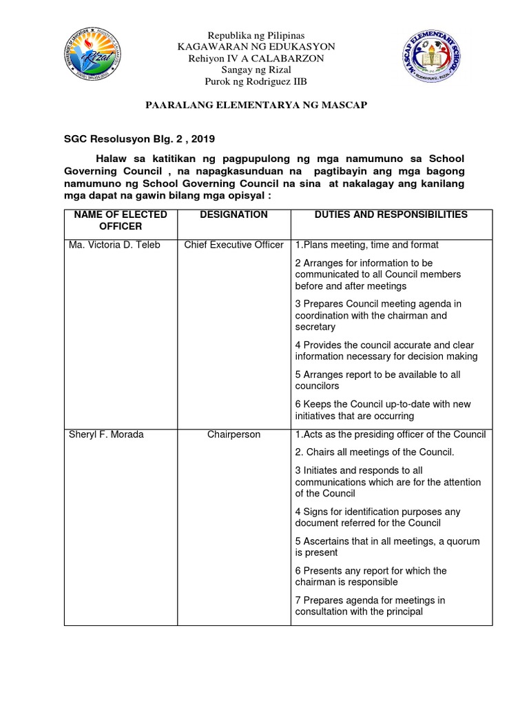 SGC Resolusyon BLG 2 | PDF | Chairman | Government