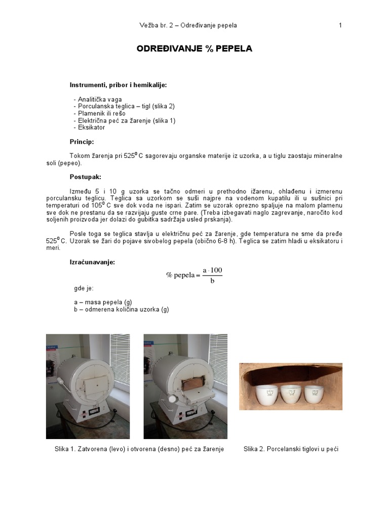02 Odredjivanje Pepela | PDF