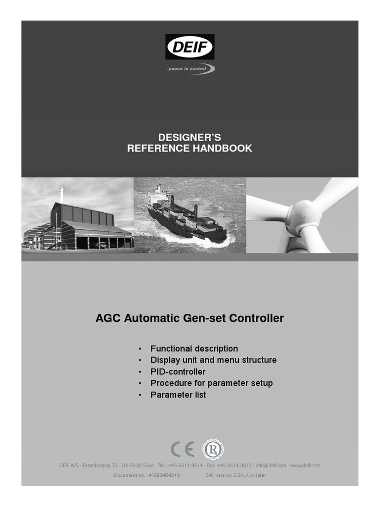 AGC Automatic Gen-Set Controller: Designer'S Reference Handbook | PDF | Mains Electricity ...