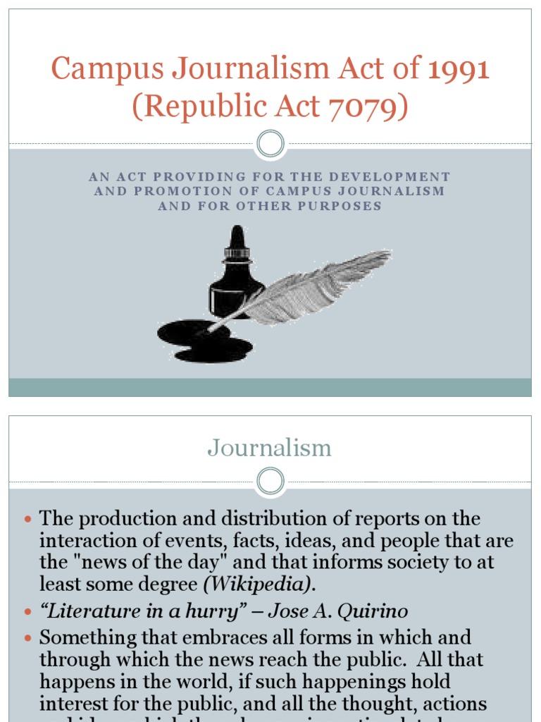Ra 7079 | Newspapers | Journalism