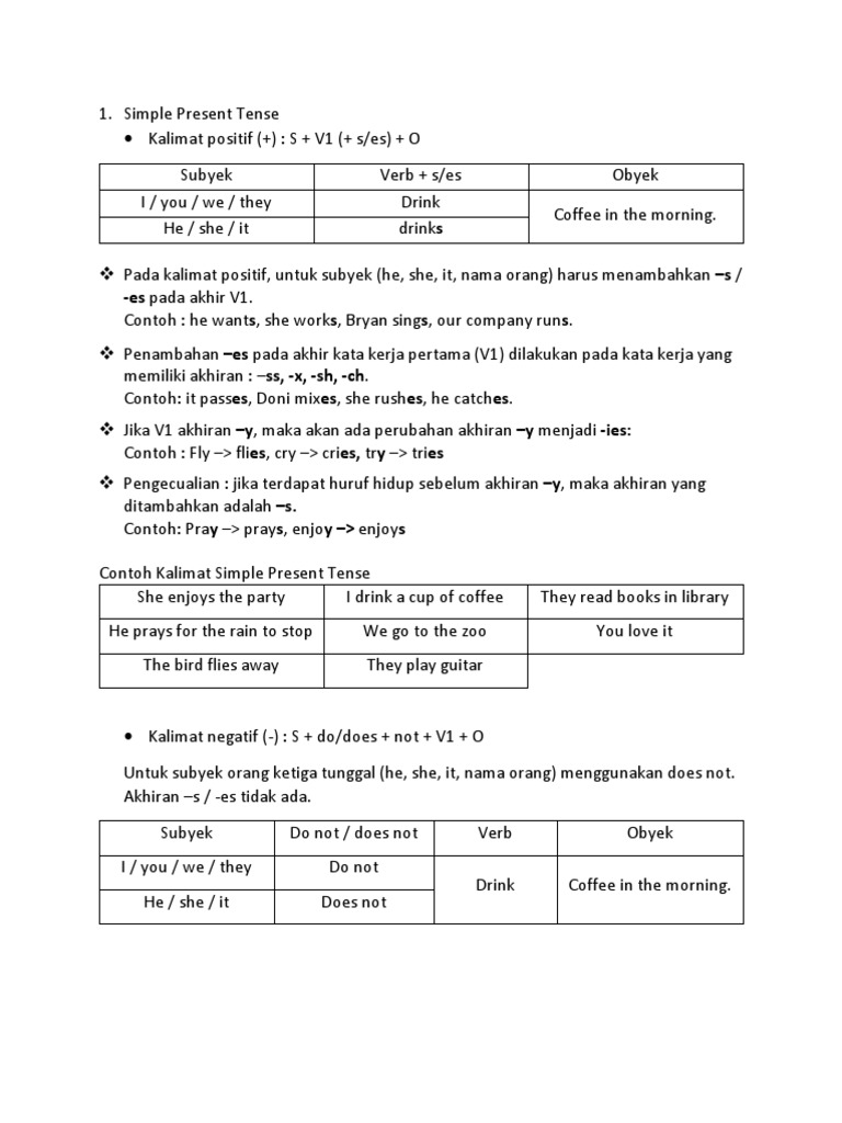 Simple Present Tense | PDF | Grammar | Morphology