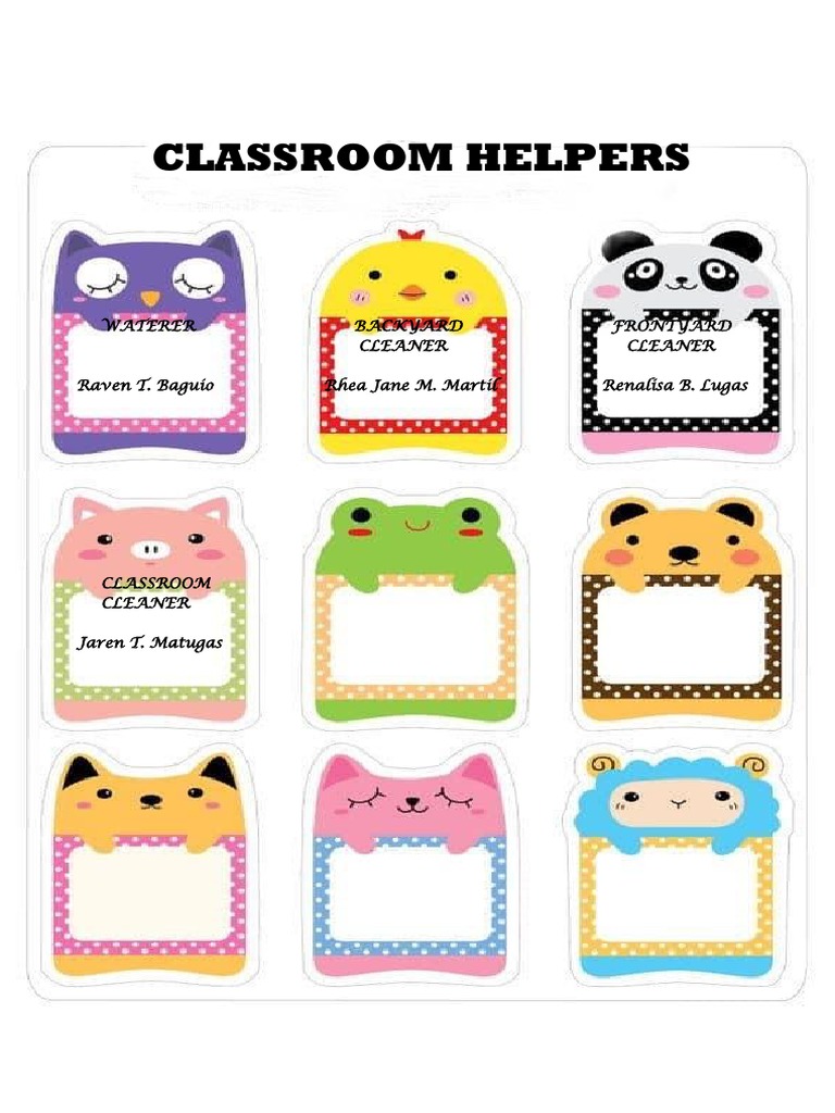 Classroom Helpers and Cleaners Guide | PDF